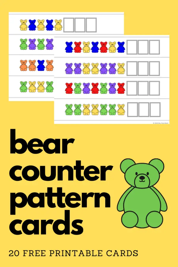 Free, Printable Bear Counter Pattern Cards