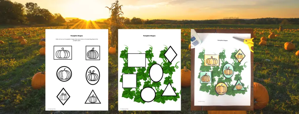 Pumpkin Shape Matching Free Printable Activity