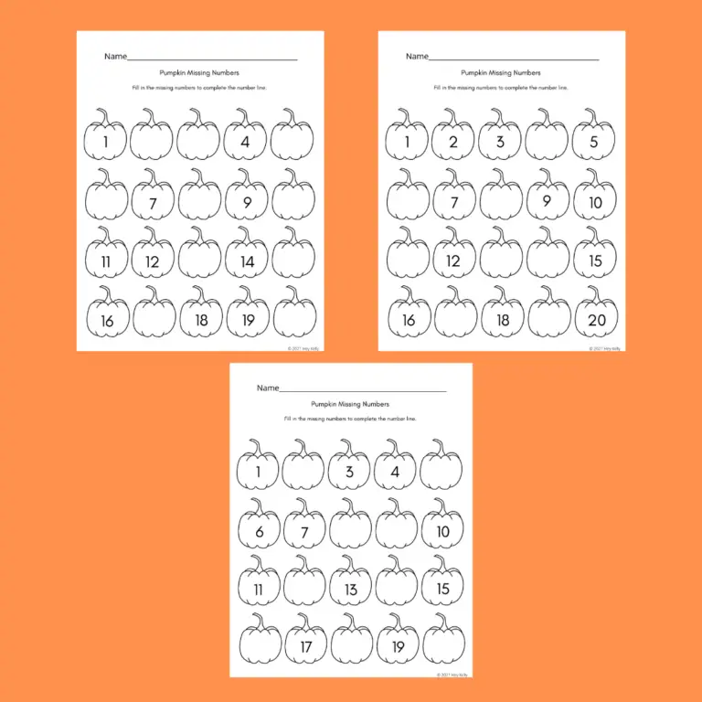 Pumpkin Missing Numbers Printable Activity