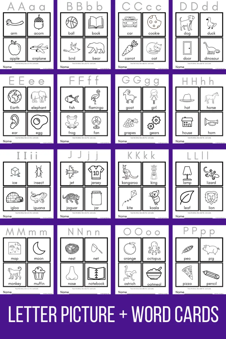 Free Printable Letter Picture Cards