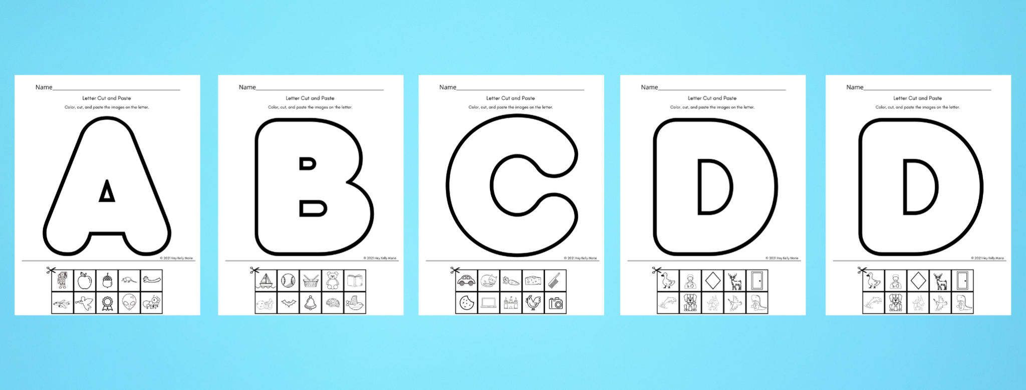 Free, Printable Letter Cut and Paste Worksheets