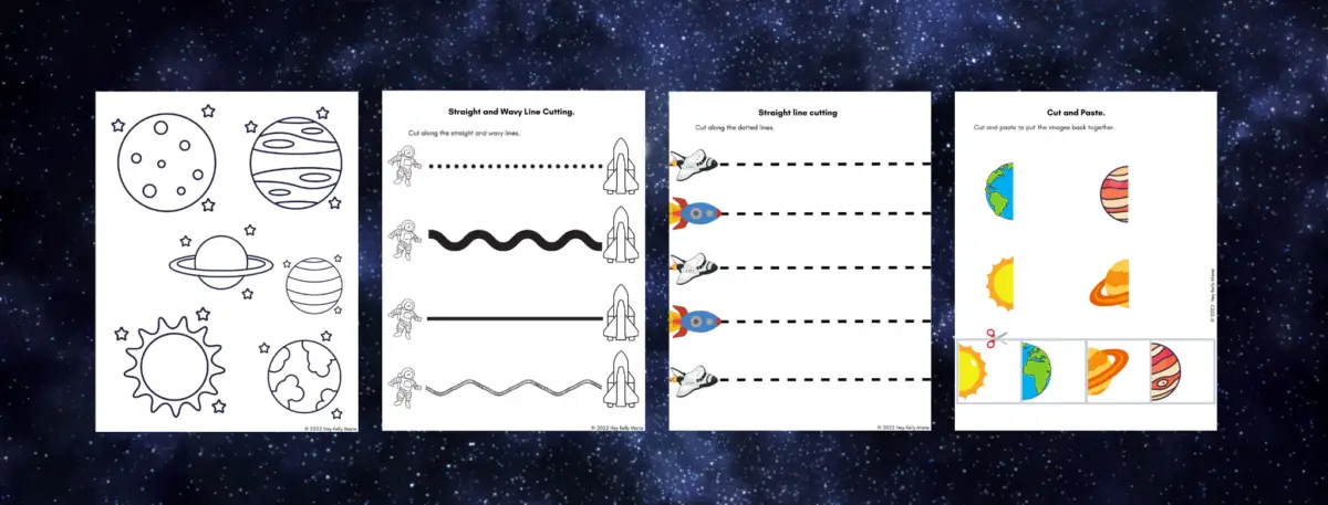 Preschool Space Theme Printable Activities
