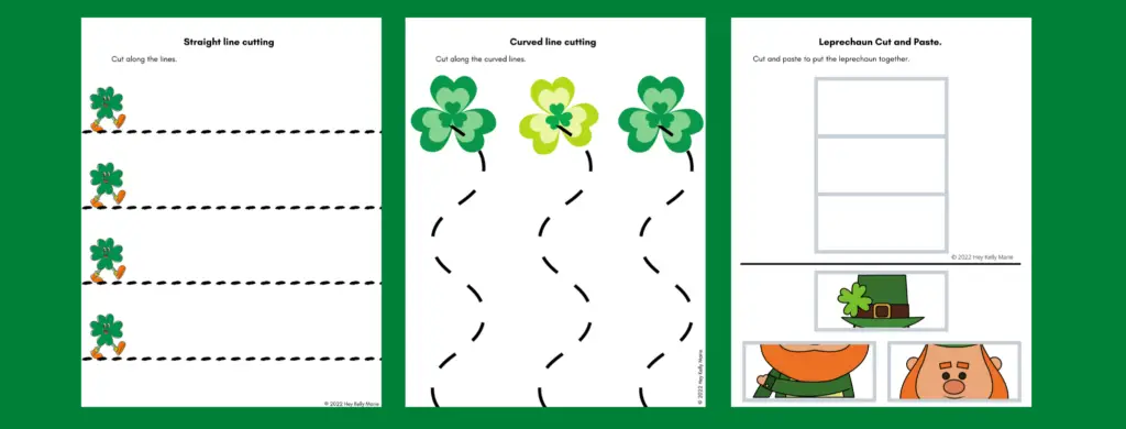 Free, Printable St. Patrick's Day Cutting Practice Pages