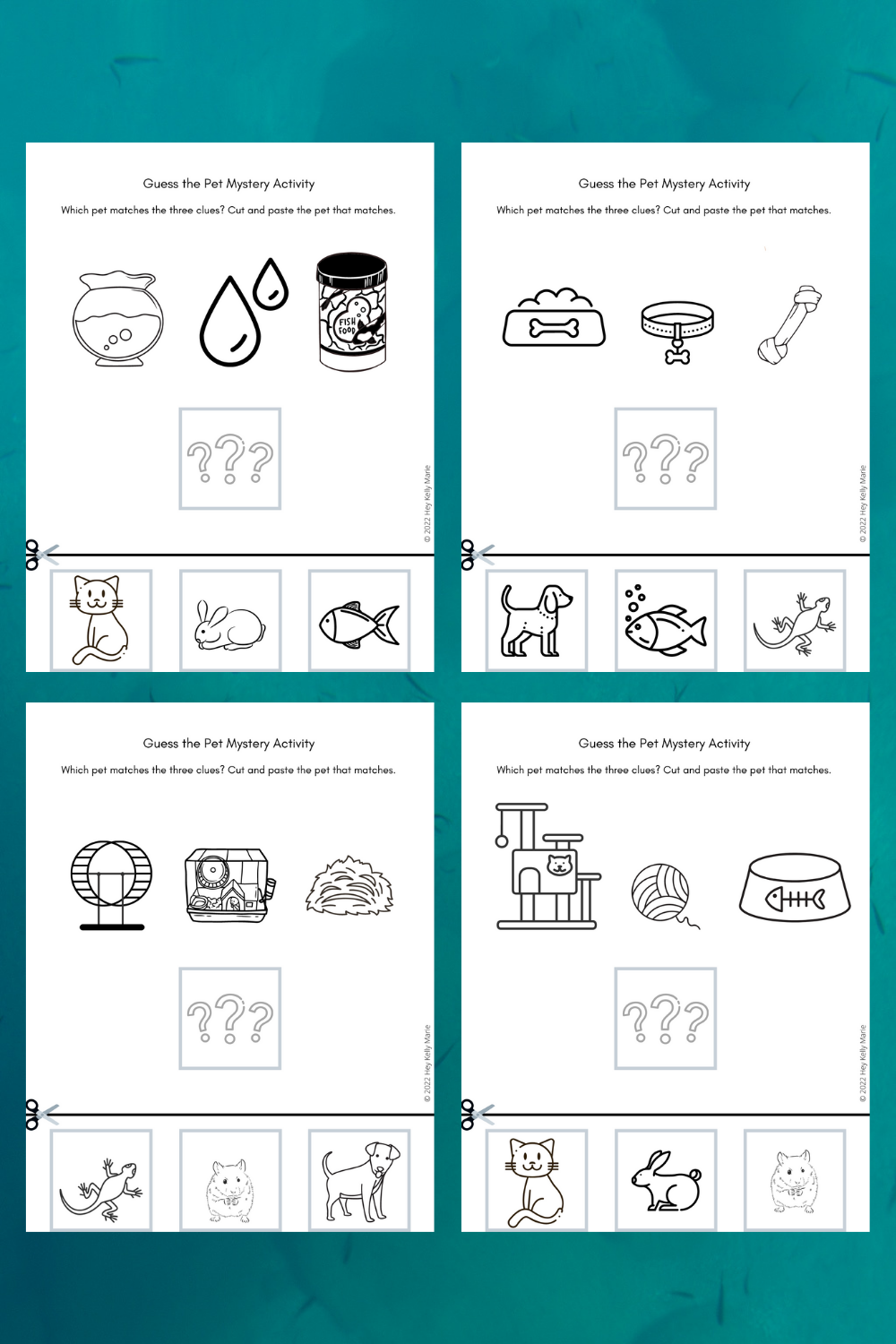 Guess the Pet Mystery Activity Pages