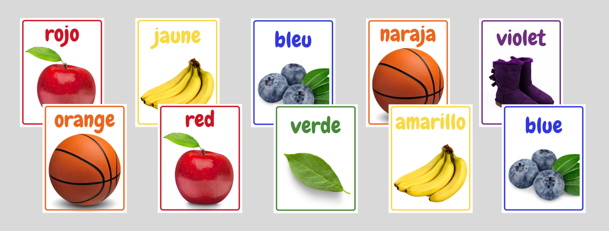 Free, Printable Color Word Posters in English, Spanish, and French