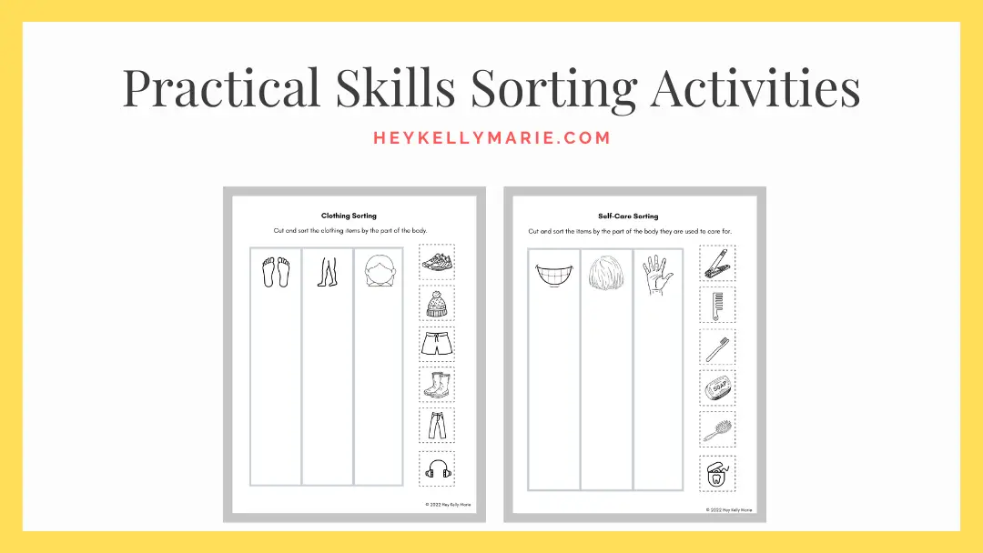 Printable Practical Skills Sorting Activities